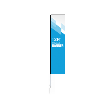 Custom Rectangular Flags Logo Printing & Pole + Base - Signwin