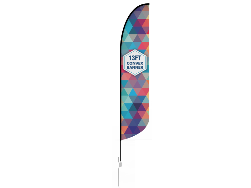 13ft Convex Feather Flag with Ground Stake - Signwin 13ft Convex Feather Flag with Ground Stake - Signwin