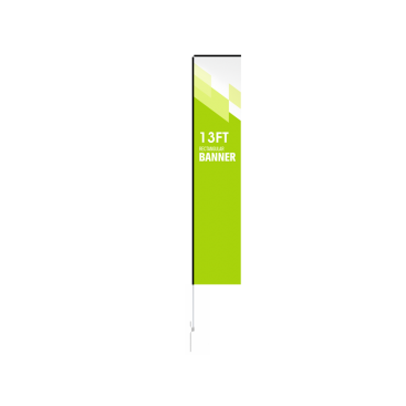 Custom Rectangular Flags Logo Printing & Pole + Base - Signwin