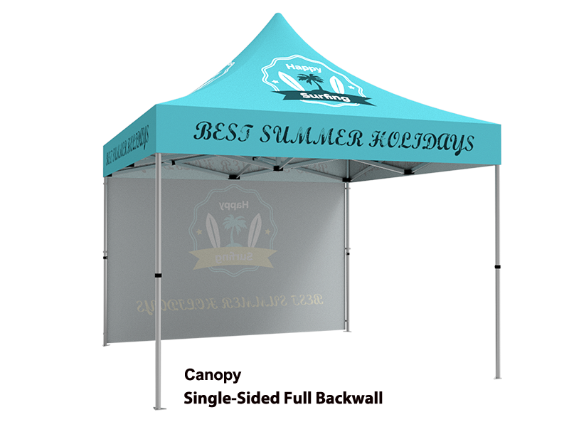 10x10 Custom Pop Up Canopy Tent & Single-Sided Full Backwall - Signwin