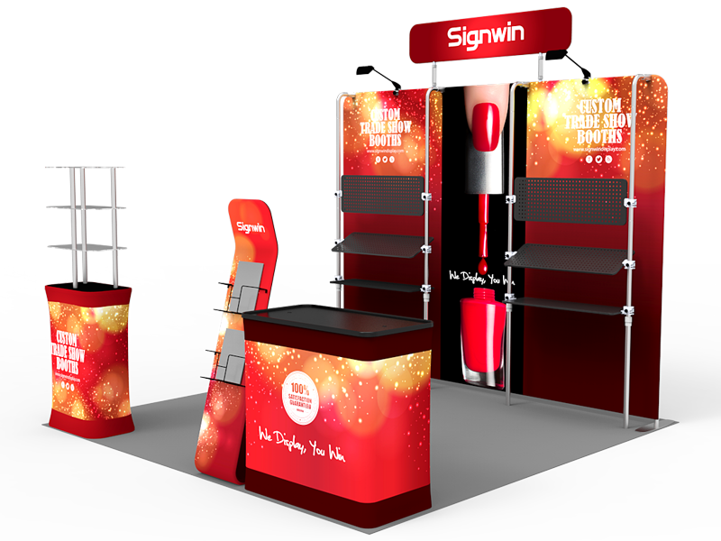 10x10ft Custom Shelving Hangers Tension Fabric Trade Show Display Booth ...