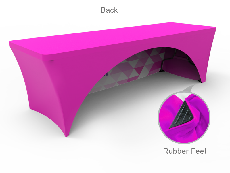 8ft Stretch Fit Open-Back Table Cover Logo & Text Printing - Signwin