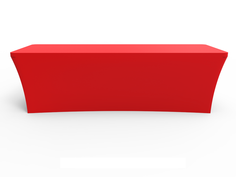 8ft Unprinted Red Stretch Fit Open Back Table Cover - Signwin