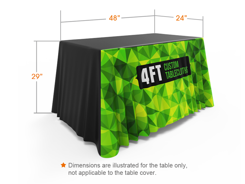 4ft 3-Sided Stylish Custom Printing Loose Table Throw - Signwin