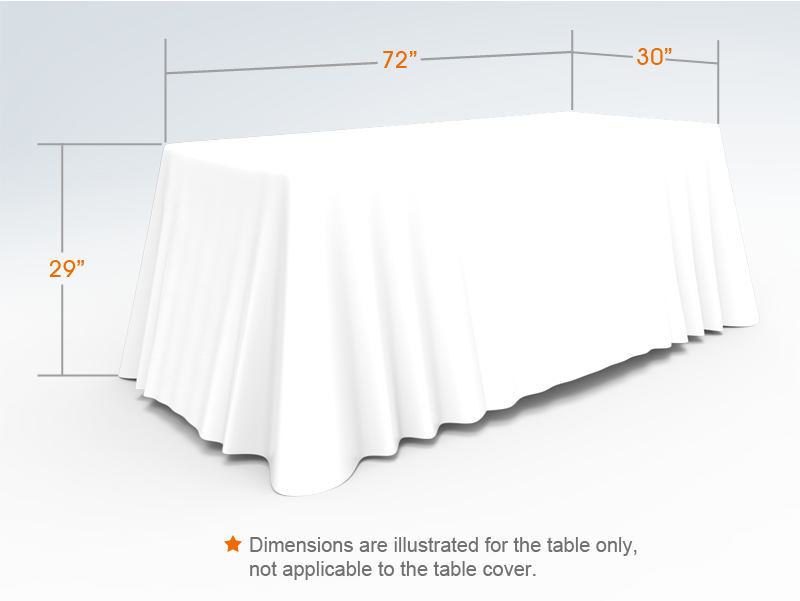 6ft Unprinted White Versatile Loose Table Throw with Round Corners ...